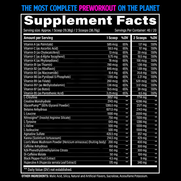 BZRK Overdrive Limited Edition Pre Workout - All Star Nutrition/Total ...
